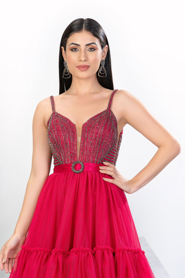 Eli Bitton - Tu Tu Fuchsia Mini Dress - Elahe