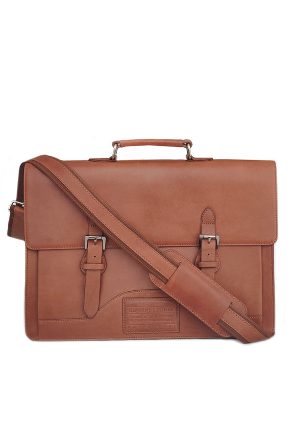 Nappa Dori - Tan Norman Laptop Bag - Elahe
