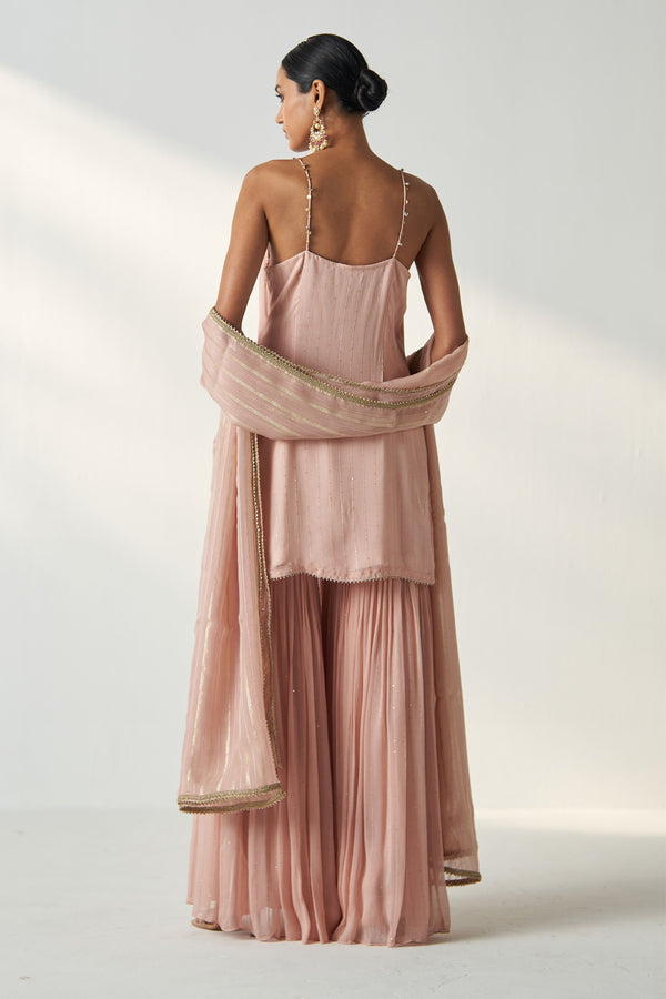 Studio Bageecha - Pakhi Blush Pink Sharara Set - Elahe