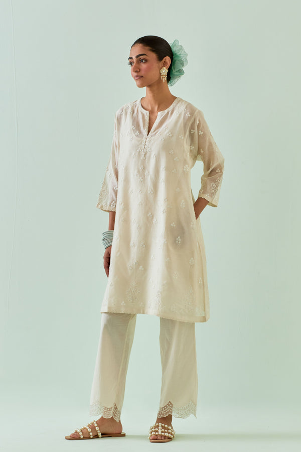Kora - Off White Kalidar Kurta Set - Elahe