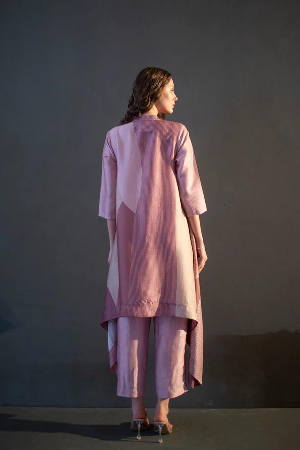 Clos - Dusky Pink Floral Print Tunics Set - Elahe