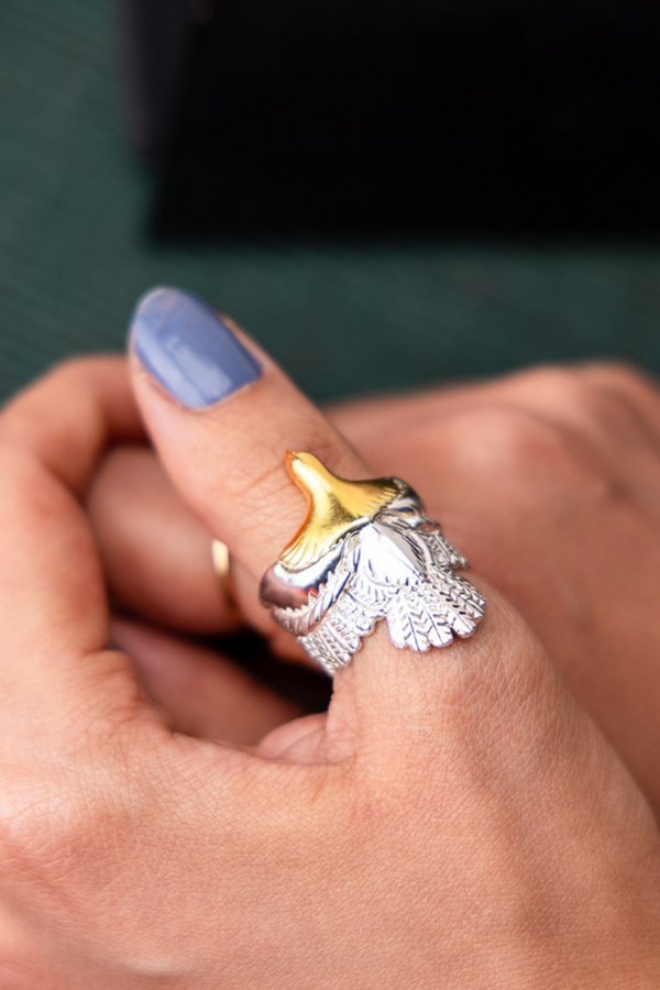 Unbent Jewellery - Two Tone Eagle Ring - Elahe