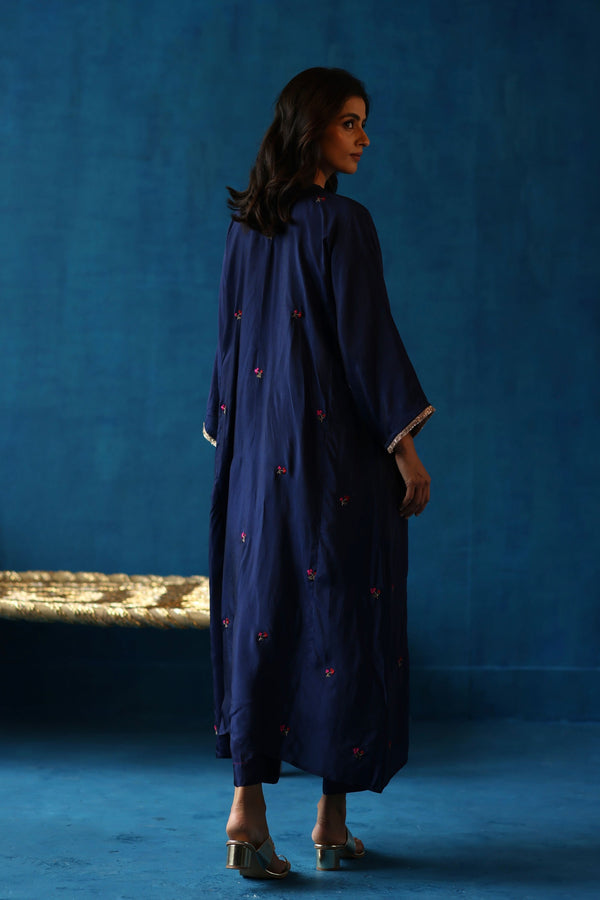 Begum Pret - Navy Blue Imly Phiran Set - Elahe