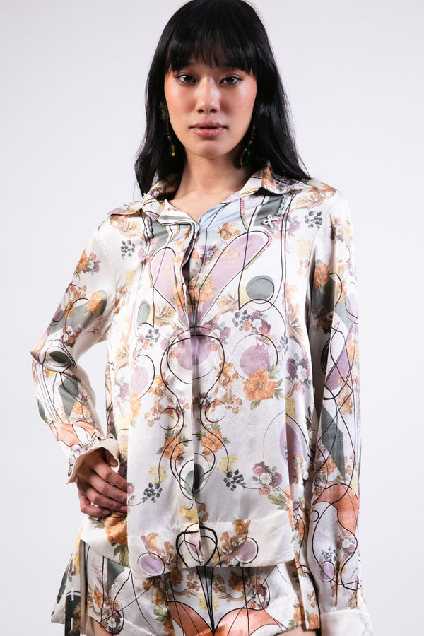 AK OK by Anamika Khanna - Vintage Print Silk Shirt - Elahe