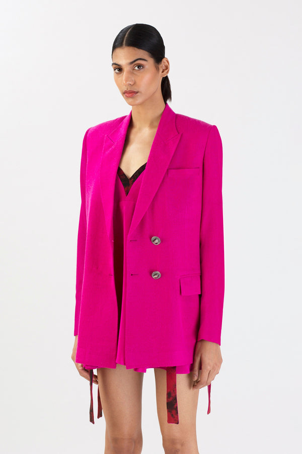 28 Moons - Minimalist Fuchsia Dusk Jacket - Elahe 28 Moons - Minimalist Fuchsia Dusk Jacket - Elahe