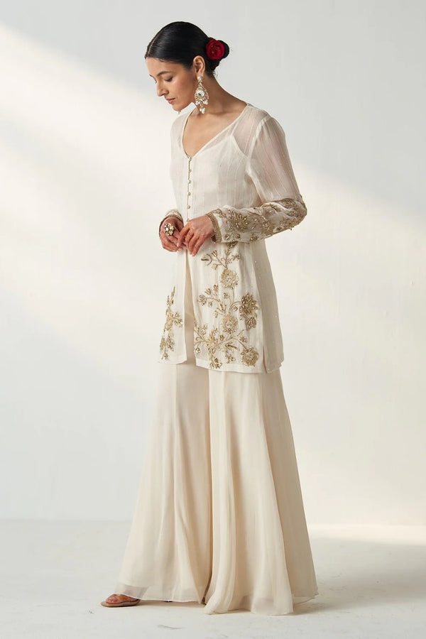 Studio Bageecha - Tara Ivory Sharara Set - Elahe