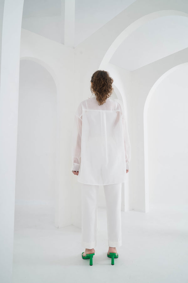 Pleats By Aruni - White Yasmin Pant - Elahe