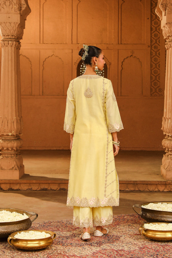 Sheetal Batra - Lemon Yellow Yusra Kurta Set - Elahe