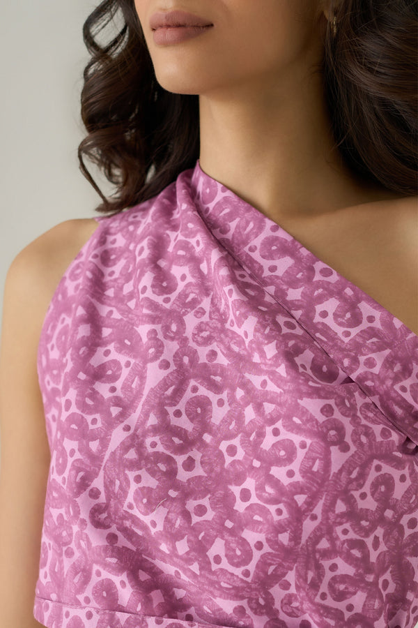 No Grey Area - One-shoulder Sari Top - Elahe