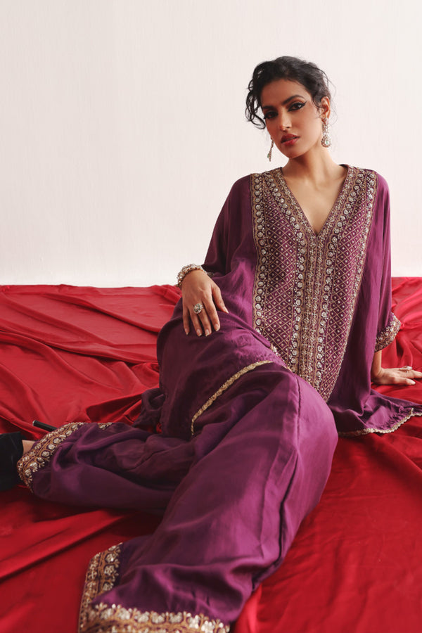 Twenty Nine - Marodi Work Purple Kaftan Set - Elahe
