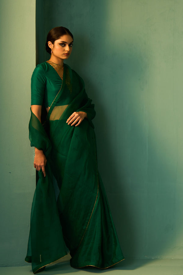 Nishar Ahmed - Emarald Green Naila Saree - Elahe