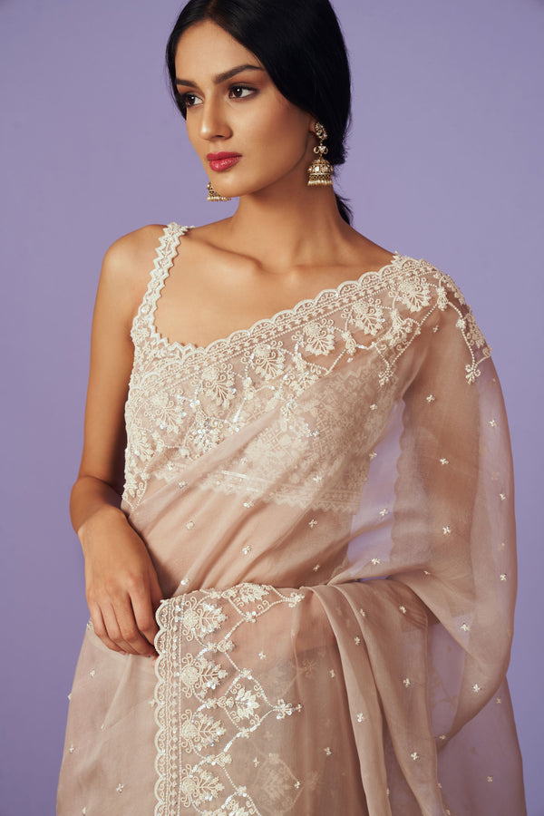 Anushree Reddy - Maryul Pink Saree Set - Elahe