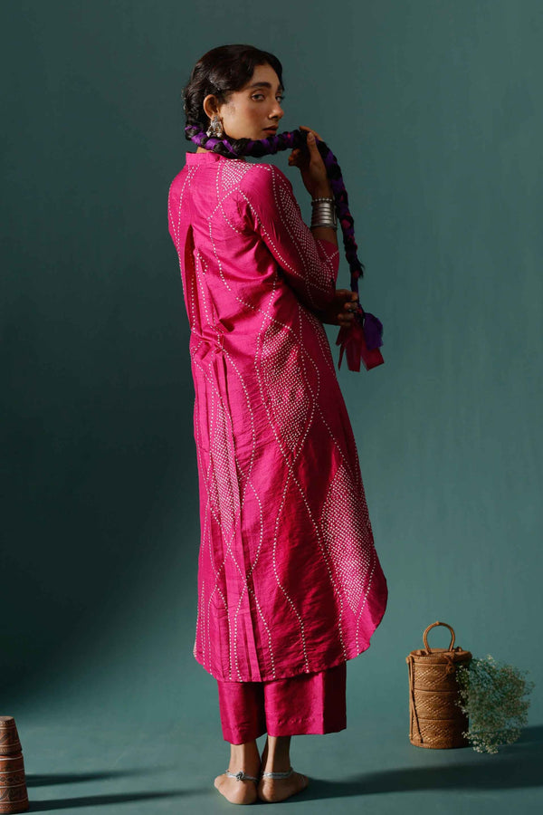 Naina Jain - Magenta Maze Tunic Set - Elahe