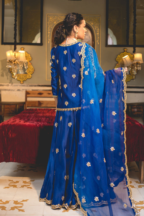 Surbhi Shah - Blue Sharar Set - Elahe