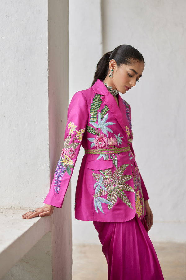 Be True - Rani Tropical Dream Embroidered Silk Jacket - Elahe