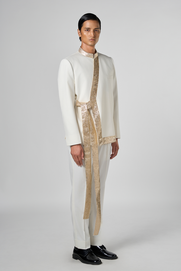 Line Outline - Gold Pitta Wrap Jacket - Elahe