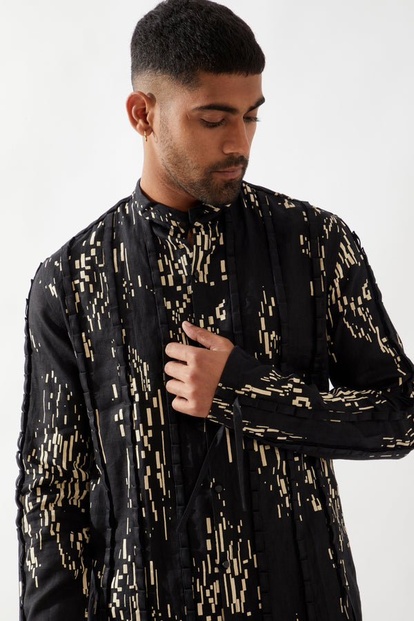 SNOB Menswear - Colton Bricks Black Kurta - Elahe