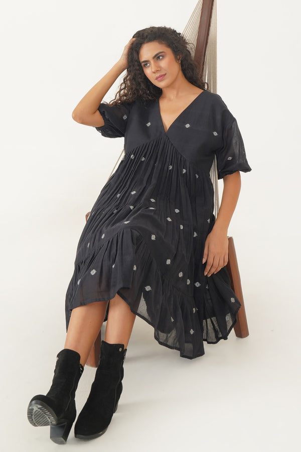 Indigo Dreams - Black Cierra Dress - Elahe