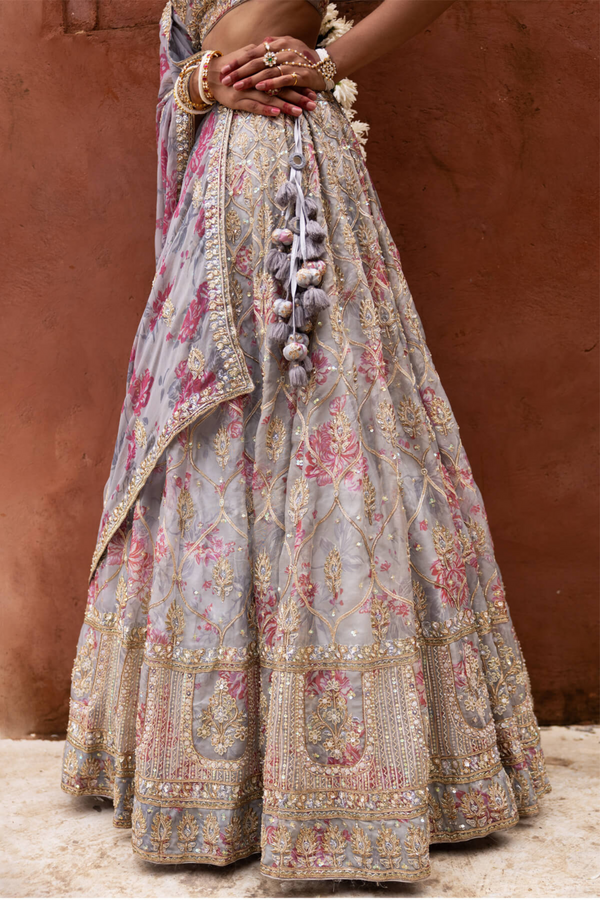 Aangan by Parul - Signature Handprint Bridal Lehenga - Elahe