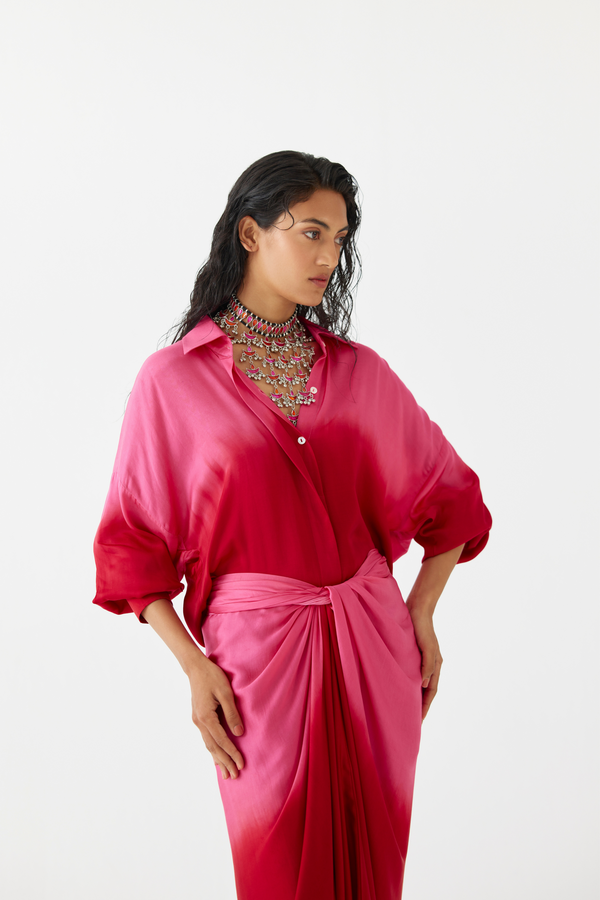 Studio Rigu - Ruby Shirt Draped Dress - Elahe