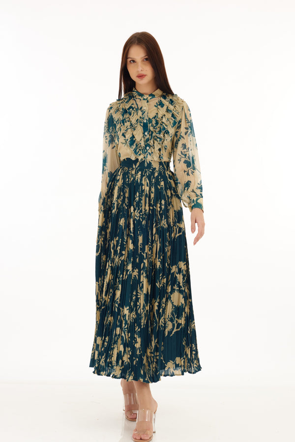 Koai - Cream and Teal Top - Elahe