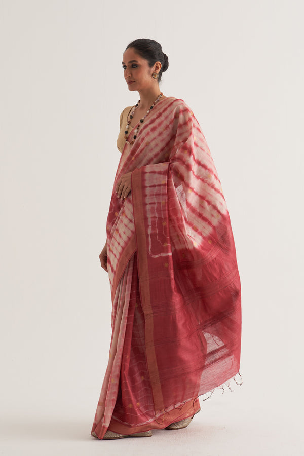 Five Point Five - Nagma Maroon Saree Set - Elahe