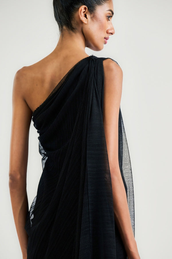 The One Shoulder Drape Dress - Elahe