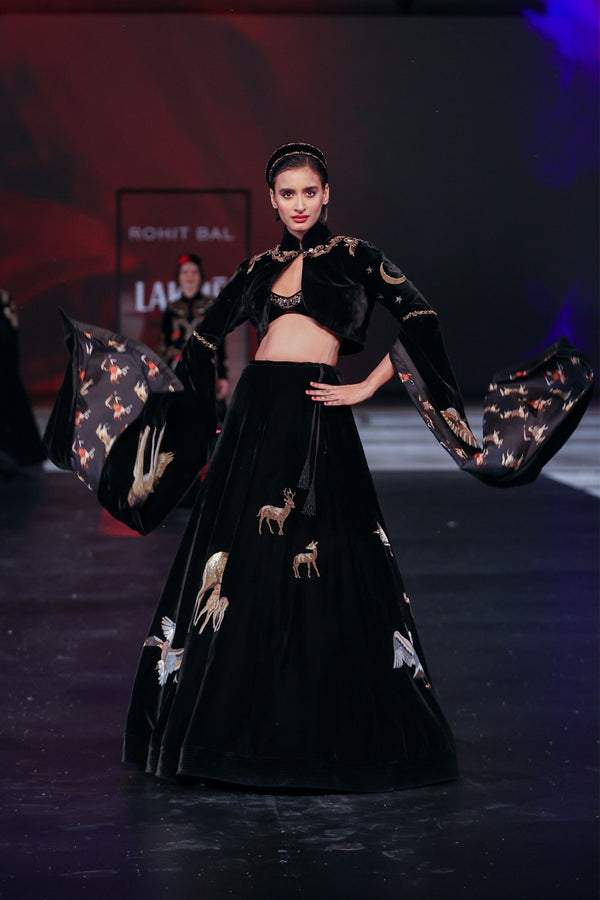 Rohit Bal - Luxe Silk Velvet Jacket Set - Elahe