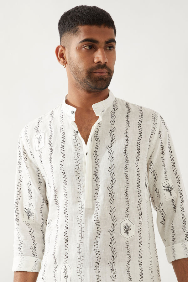 SNOB Menswear - Kevin Vine White Kurta Set - Elahe
