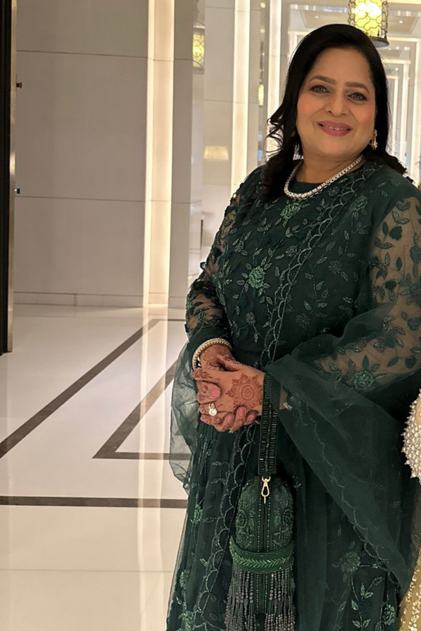 House of Kosha - Azmat Green Embellished Capsule Bag - Elahe