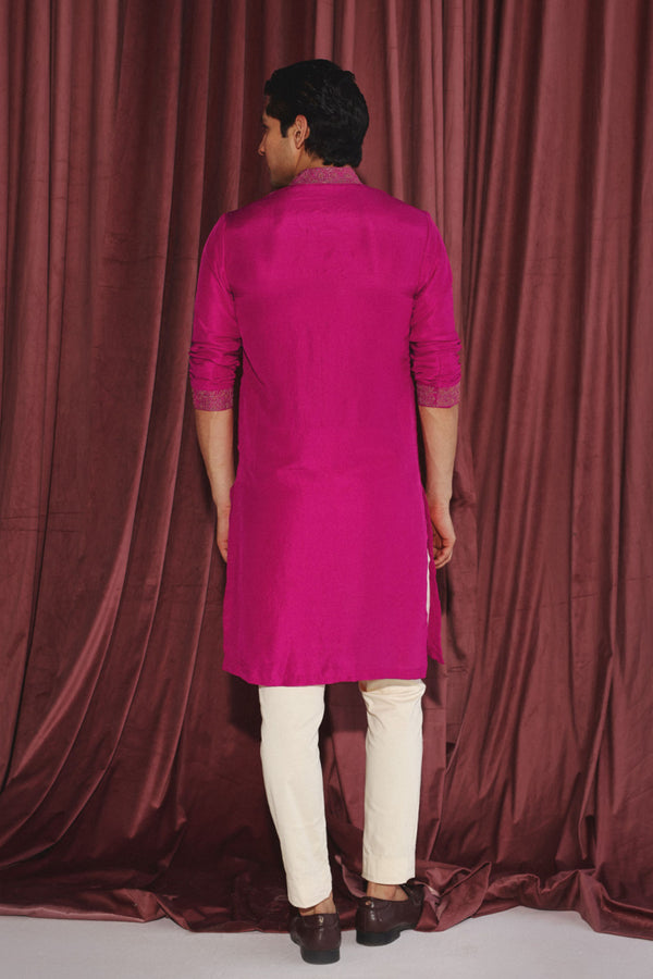 Twenty Nine Menswear - Fuschia Marodi Work Kurta Set - Elahe