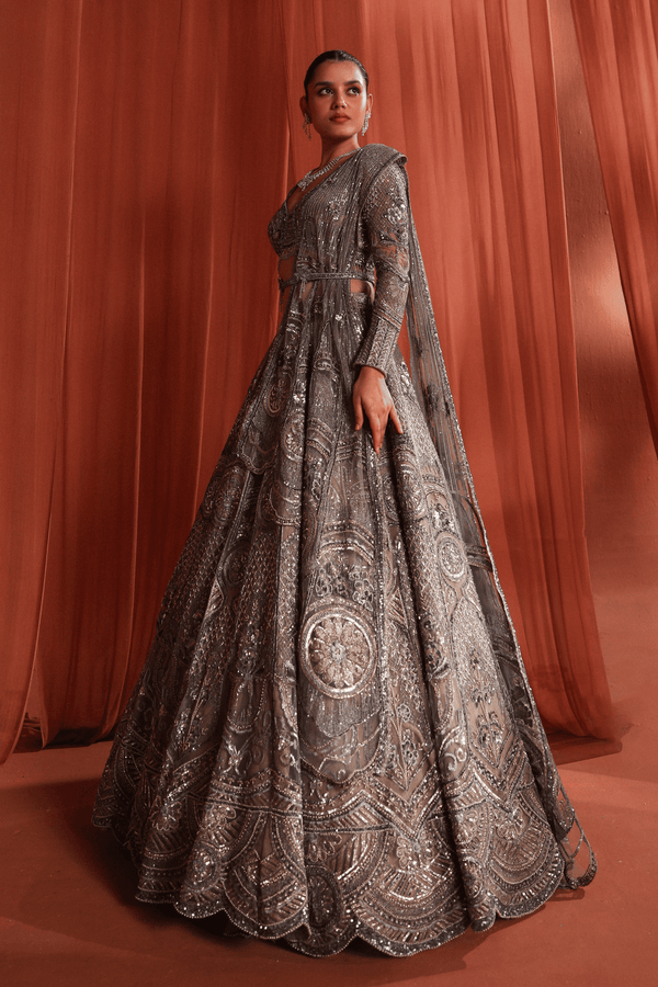 Adaara Couture - Blooming Geometry Lehenga - Elahe