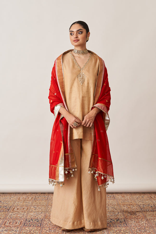 Vaaya - Gold Gharara Set - Elahe