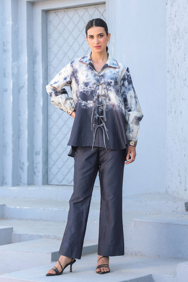 Niti Bothra - Shibori Rose Tie-up Co-ord Set - Elahe