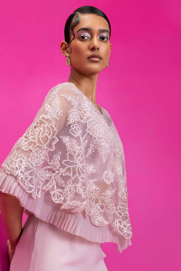 Elisha Wadhwani - Agatha Rose Cape Set - Elahe