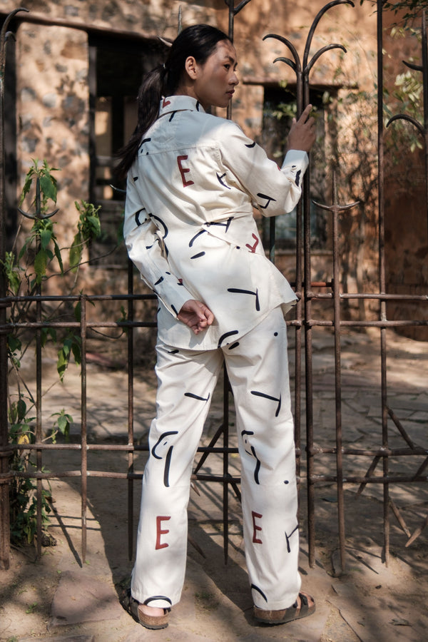 The Terra Tribe - Ecru Line Sandra Straight Pants - Elahe