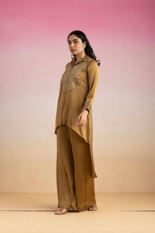 Ajiesh Oberoi - Chamak Gold Co-Ord Set - Elahe