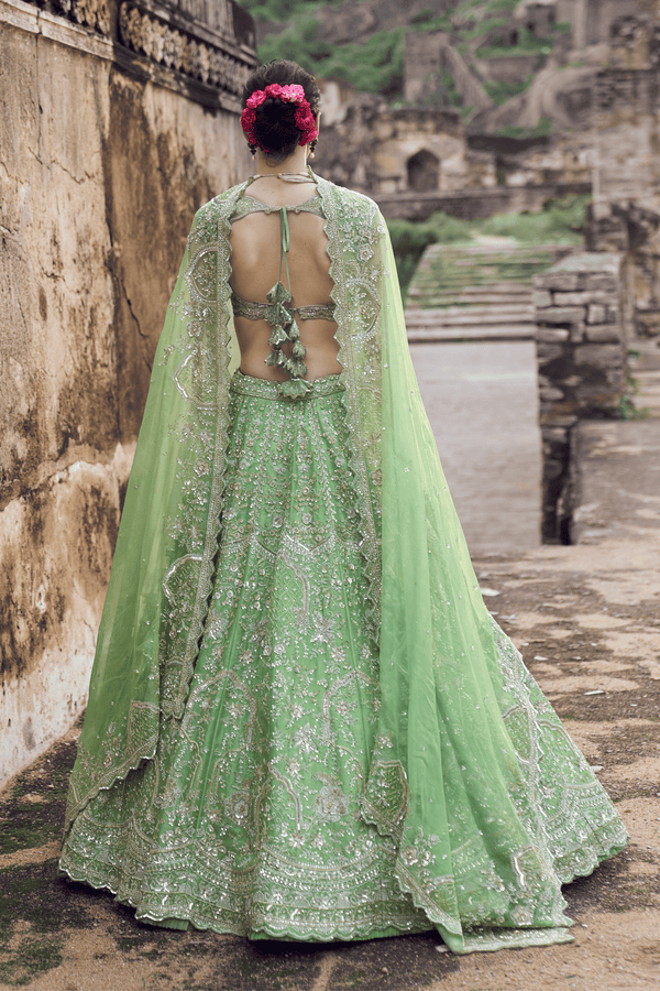 Anushree Reddy - Green Naina Lehenga Set - Elahe