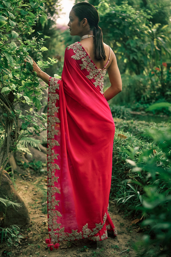 Bhumika Sharma - Farasha Pink Saree Set - Elahe