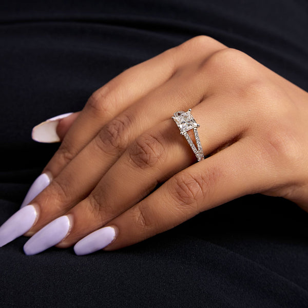Eclat Diamonds - 1.5Cts Princess Solitaire Ring with Split Shank - Elahe