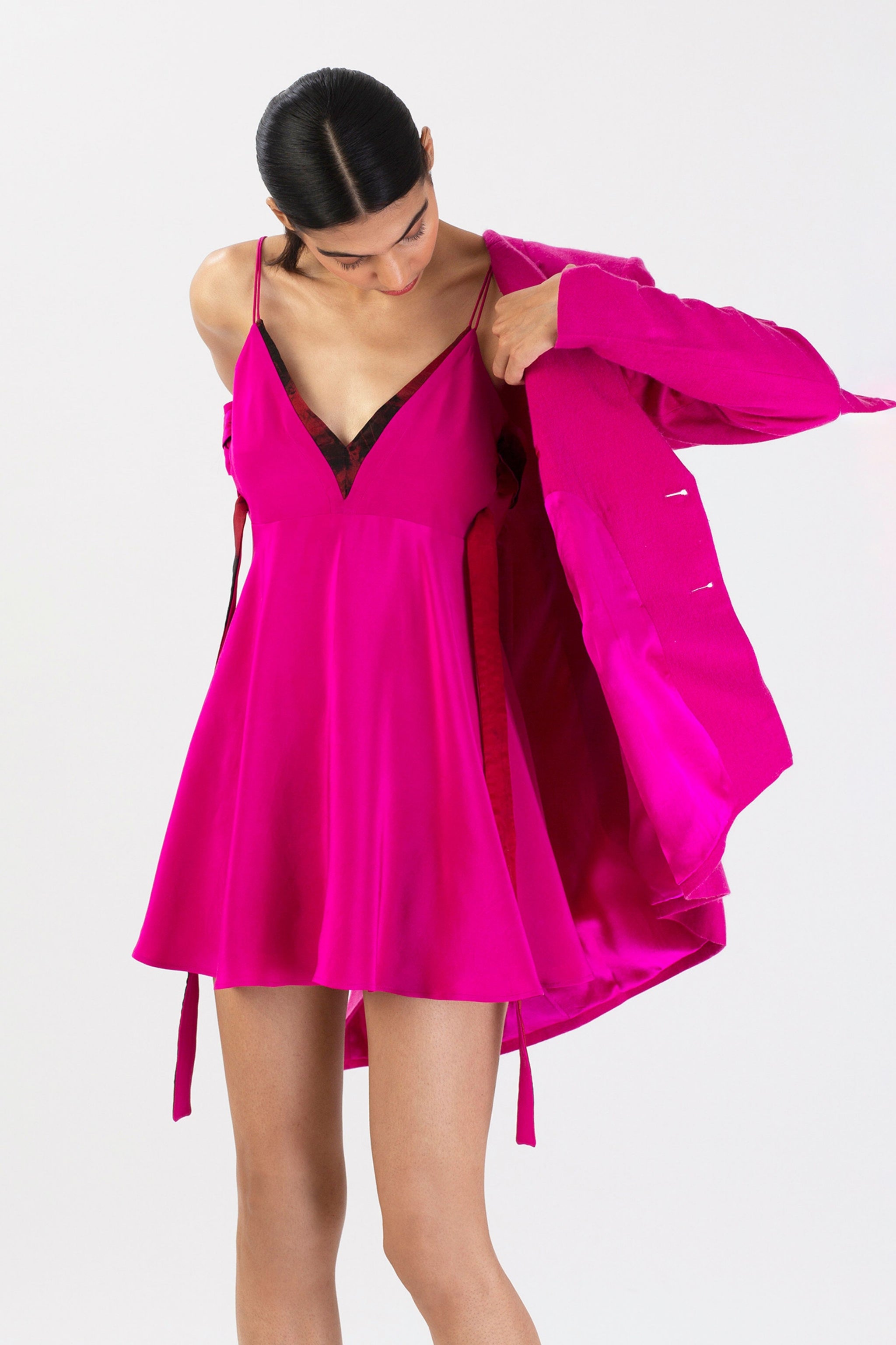 28 Moons - Minimalist Fuchsia Dusk Jacket - Elahe 28 Moons - Minimalist Fuchsia Dusk Jacket - Elahe