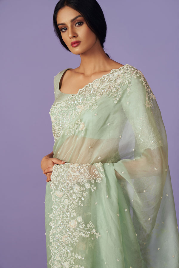 Anushree Reddy - Pearl Work Saree Set - Elahe