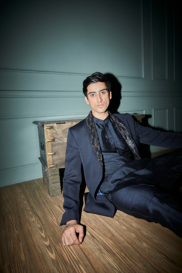 Bindani Menswear - Eclipse Blue Jacket Set - Elahe
