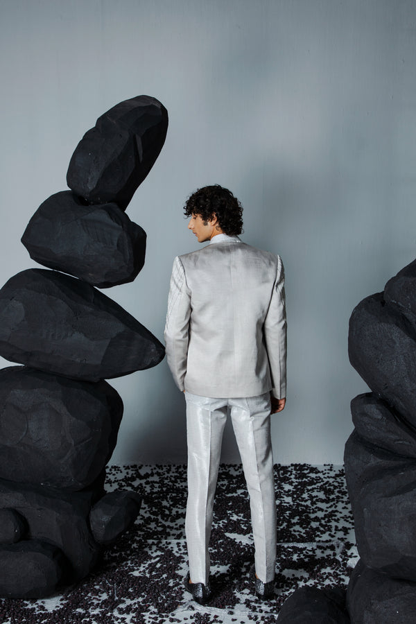 Contrast By Parth - Chrome Jacket Set - Elahe