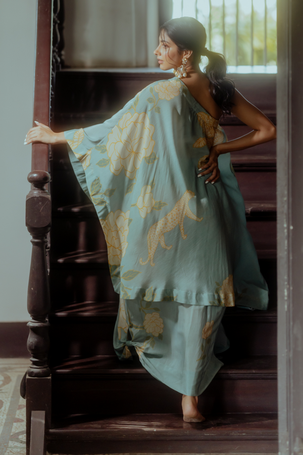 Paulmi and Harsh - Tea pot blue co-ord set - Elahe