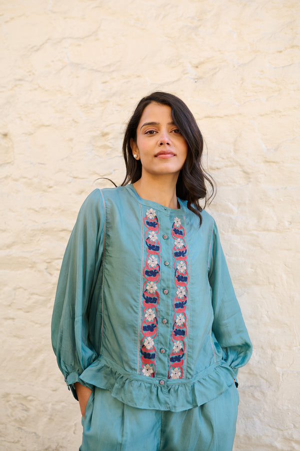Ayaka - Hand embroidered top - Elahe