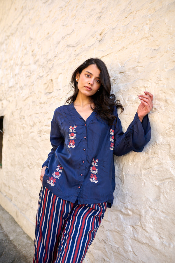 Ayaka - Hand embroidered top - Elahe