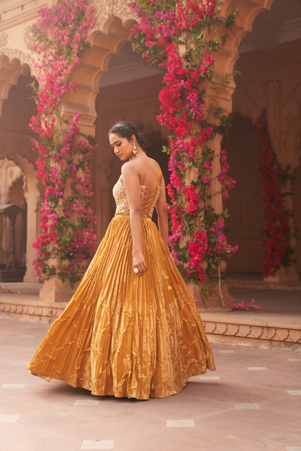 Reeti Arneja Haldi Yellow Lehenga Set Elahe