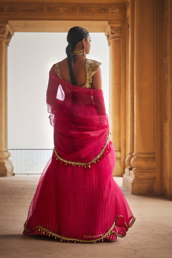 Megha Bansal - Rani Gulesha Saree - Elahe