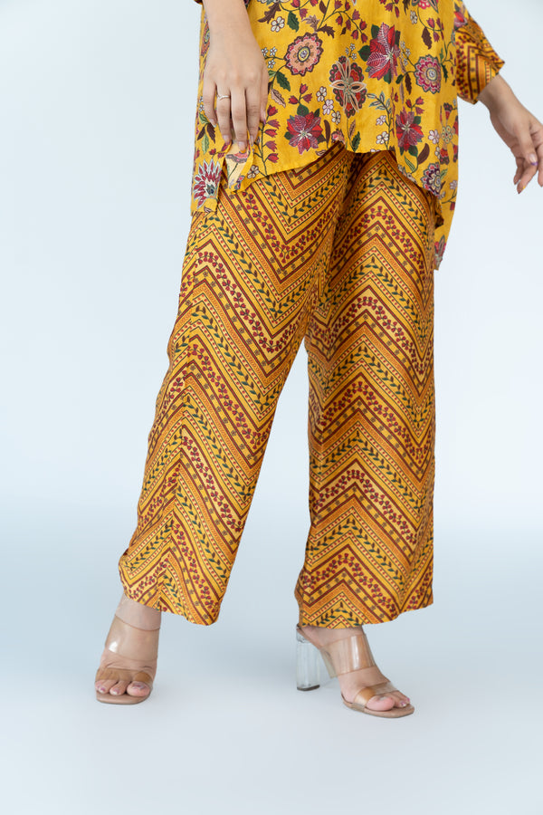 Meghna Panchmatia - Yellow Coord set Royal Floral Print - Elahe